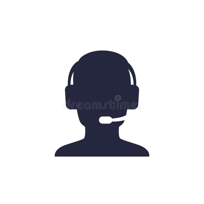 Call Center Operator Icon on White Stock Vector - Illustration of ...