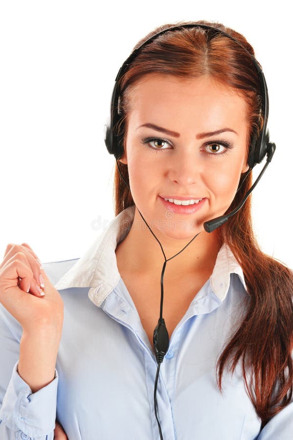 Call Center Operator Isolated on White. Customer Support Stock Photo ...