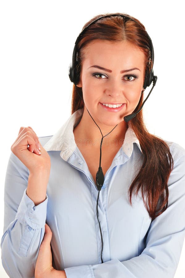 Call Center Operator Isolated on White. Customer Support Stock Image ...