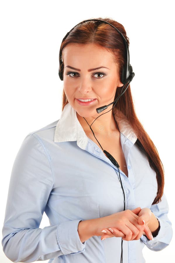 Call Center Operator Isolated on White. Customer Support Stock Image ...