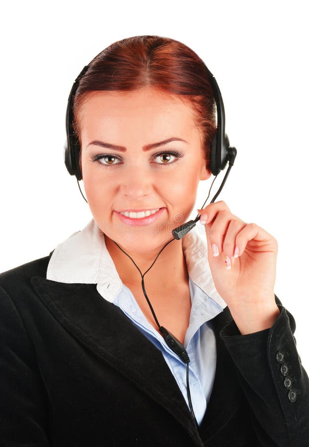 Call Center Operator Isolated on White. Customer Support Stock Photo ...