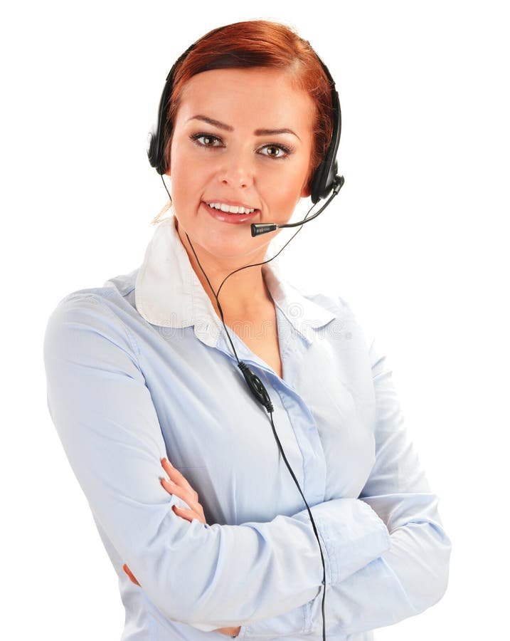 Call Center Operator Isolated on White. Customer Support Stock Image ...