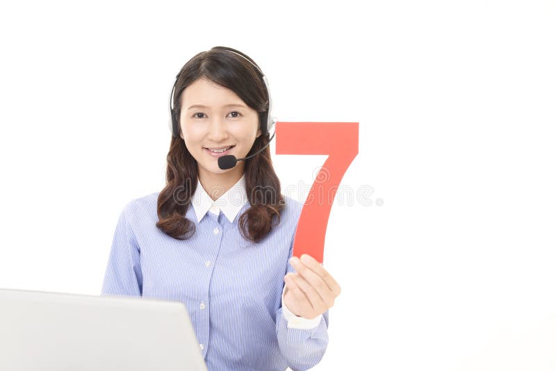 Call Center Operator with a Number Stock Image - Image of business ...