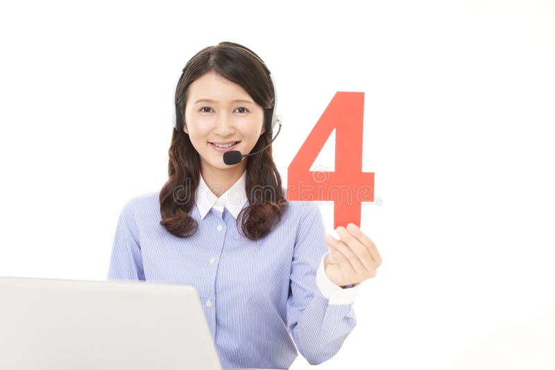 Call Center Operator with a Number Stock Image - Image of cheerful ...