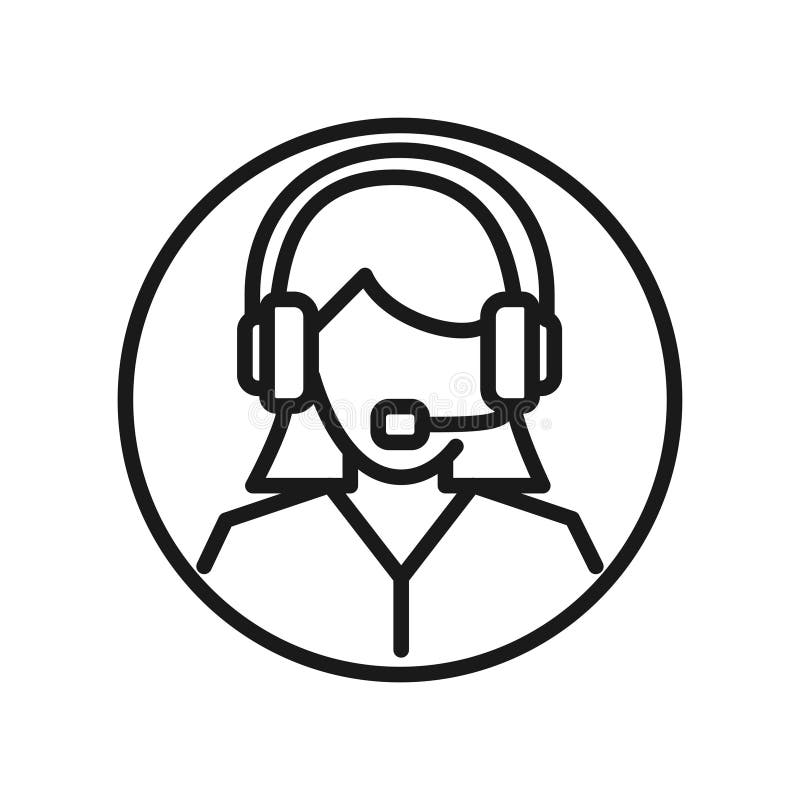 Call Center Operator Phone Icon Stock Vector - Illustration of hotline ...