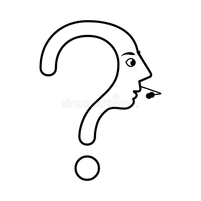 Call Center Operator Question Mark with Face Ico Stock Vector ...