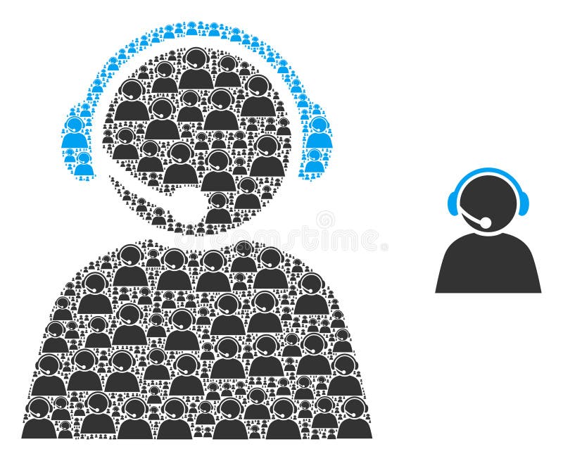 Call Center Operator Recursion Icon Mosaic Stock Vector - Illustration ...