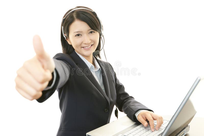 112 Call Center Operator Showing Thumbs Up Sign Stock Photos - Free ...