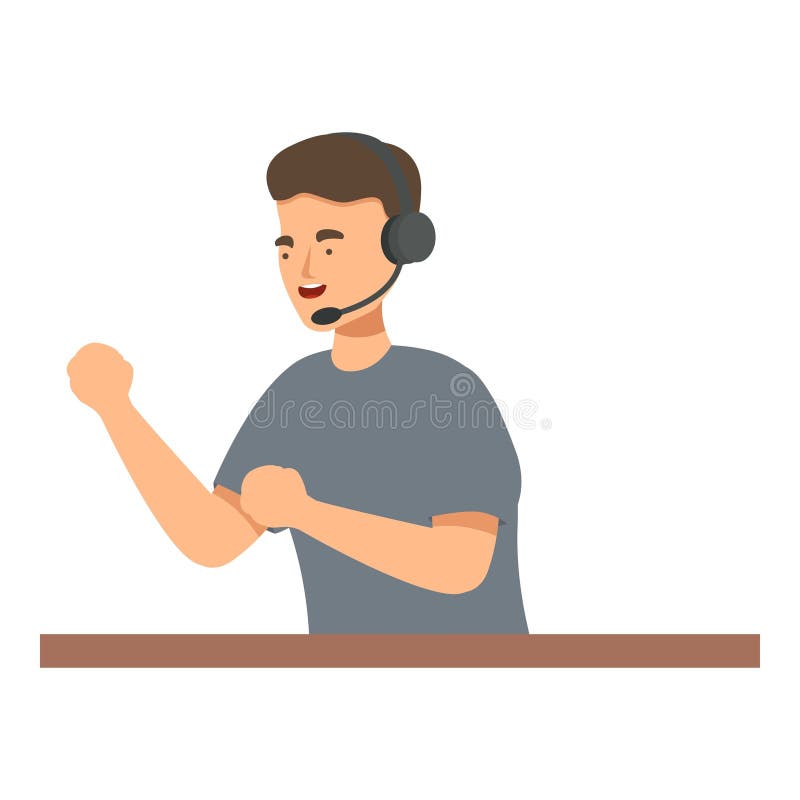 Call Center Operator is Speaking on a Headset Stock Vector ...