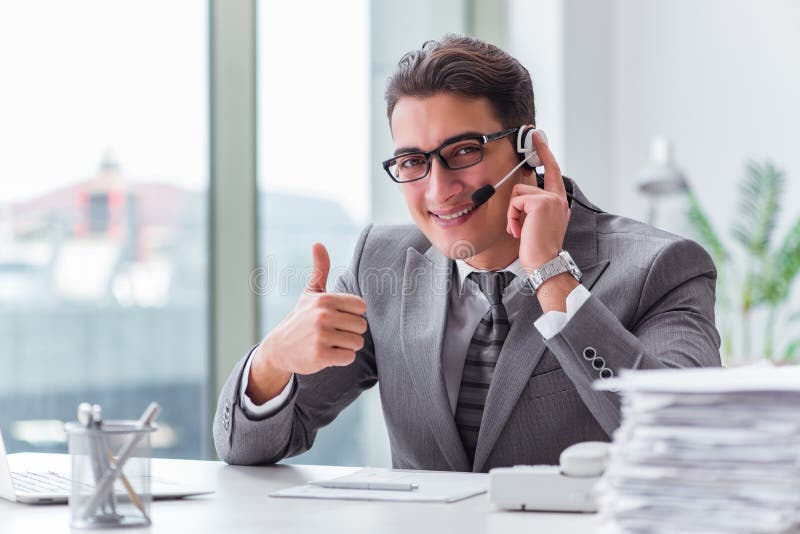 The Call Center Operator Talking on the Phone Stock Photo - Image of ...