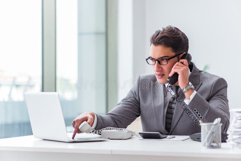 The Call Center Operator Talking on the Phone Stock Photo - Image of ...