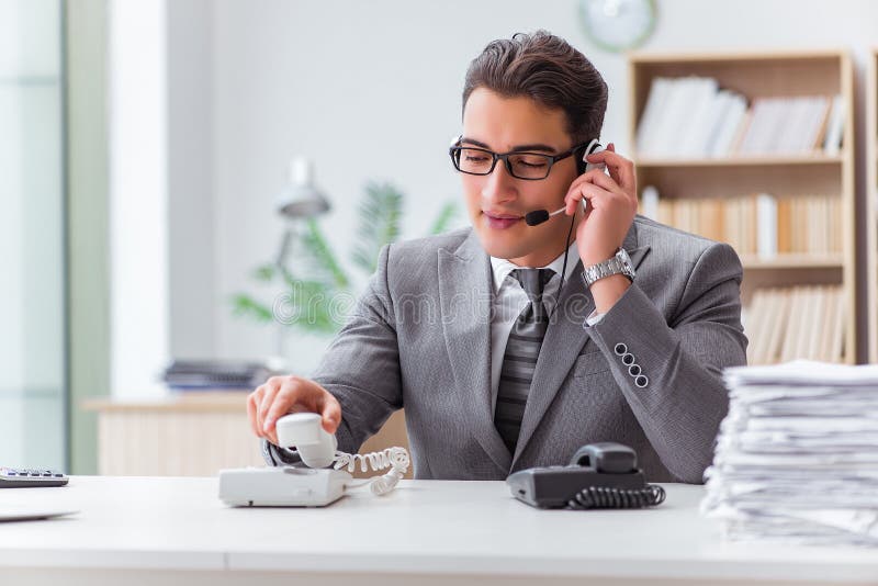 The Call Center Operator Talking on the Phone Stock Photo - Image of ...