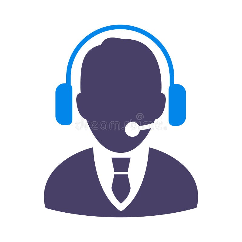 Call Center Operator Wearing Headset Vector Concept Silhouette Icons ...