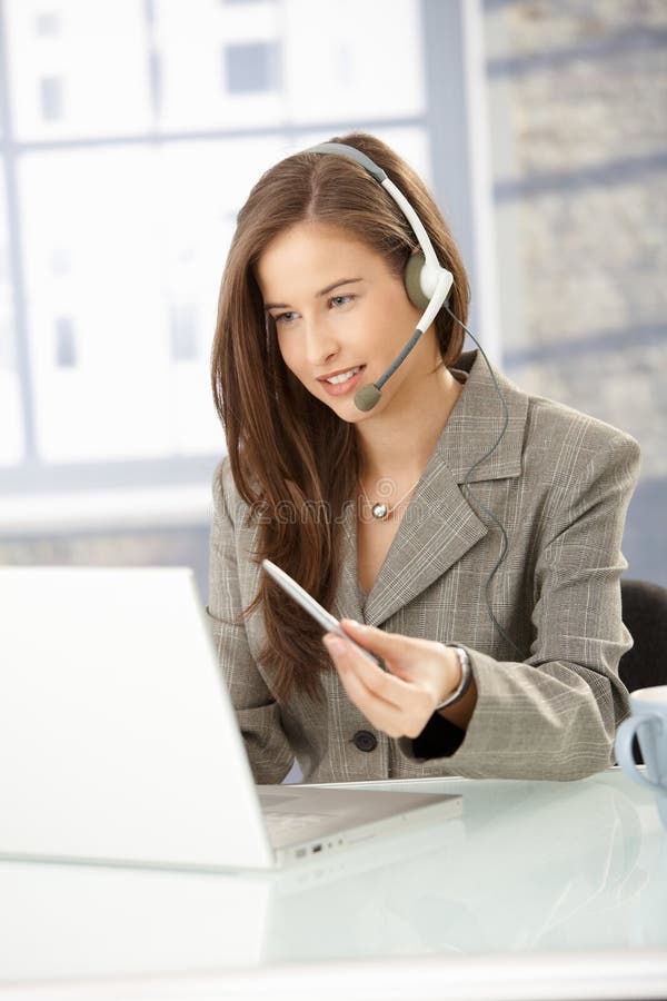 Operator at work stock photo. Image of calling, attractive - 4719896