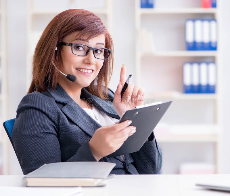 The Call Center Operator Working with Clients Stock Photo - Image of ...