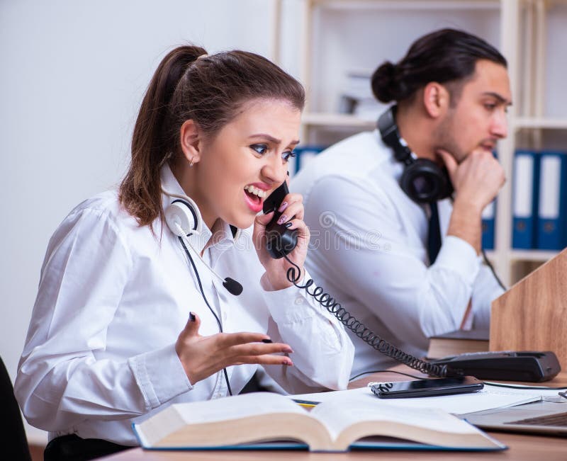Call Center Operators Working in the Office Stock Photo - Image of ...