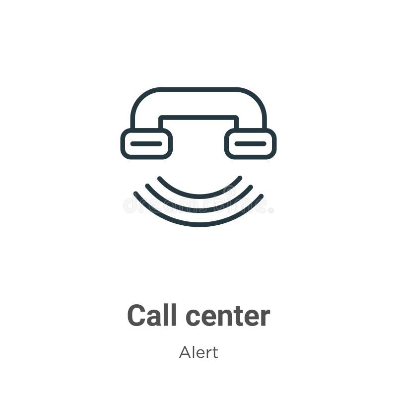 Call Center Outline Vector Icon. Thin Line Black Call Center Icon, Flat ...