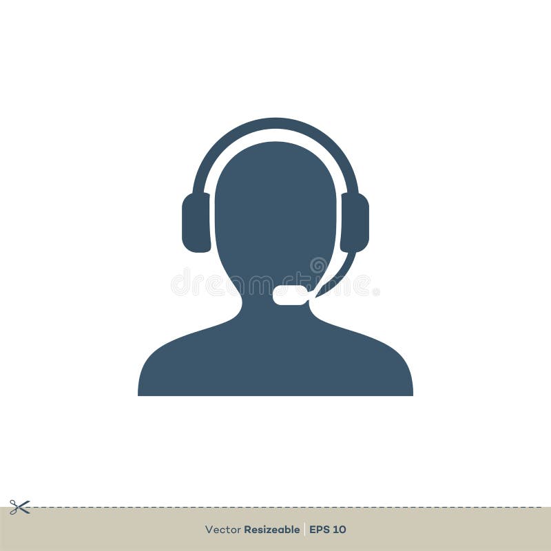 Call Center Person Icon Vector Logo Template Illustration Design Stock ...