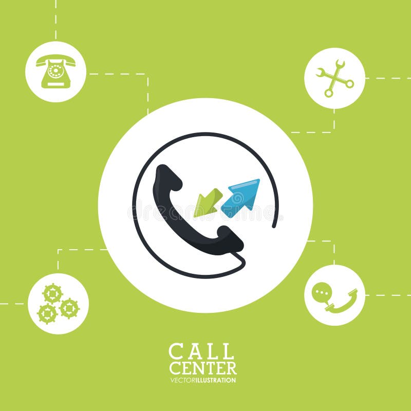 Call Center Phone Customer Service Stock Illustration - Illustration of ...