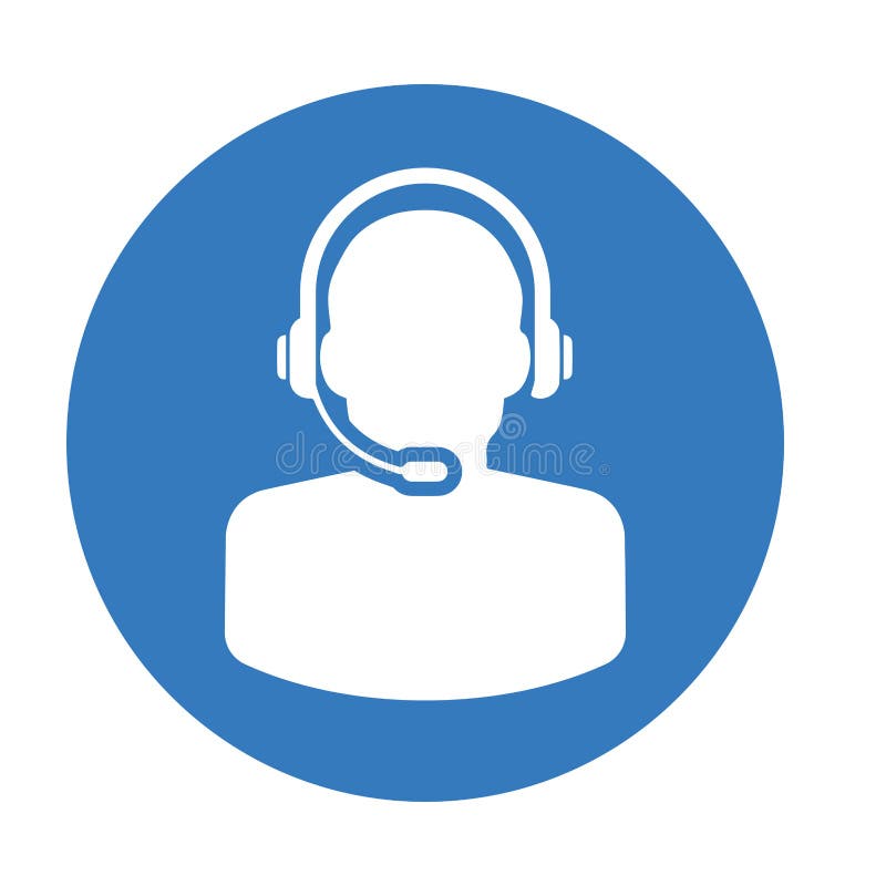 Call Center, Phone Operator, Support Chat, Emergency Service Icon. Blue ...