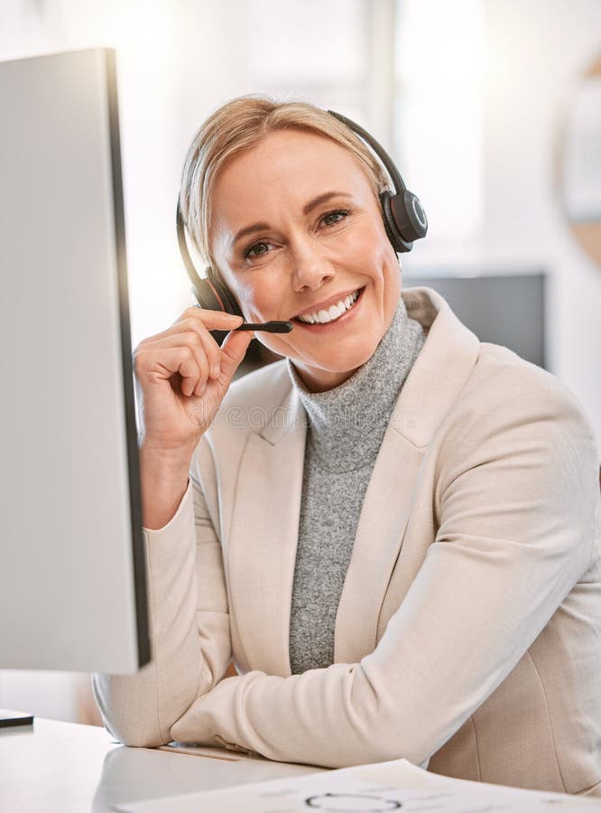 Call Center, Portrait and Headset of Woman, Help and Friendly for ...