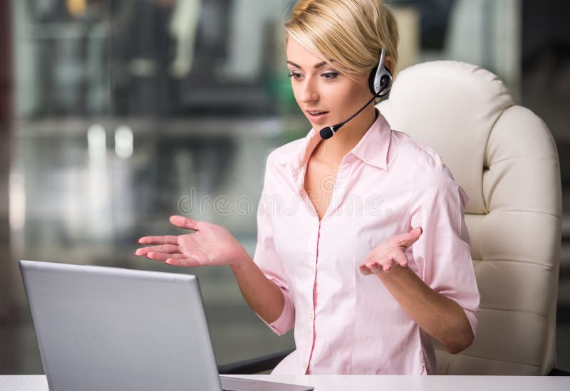 Call center stock image. Image of looking, office, customer - 48426489