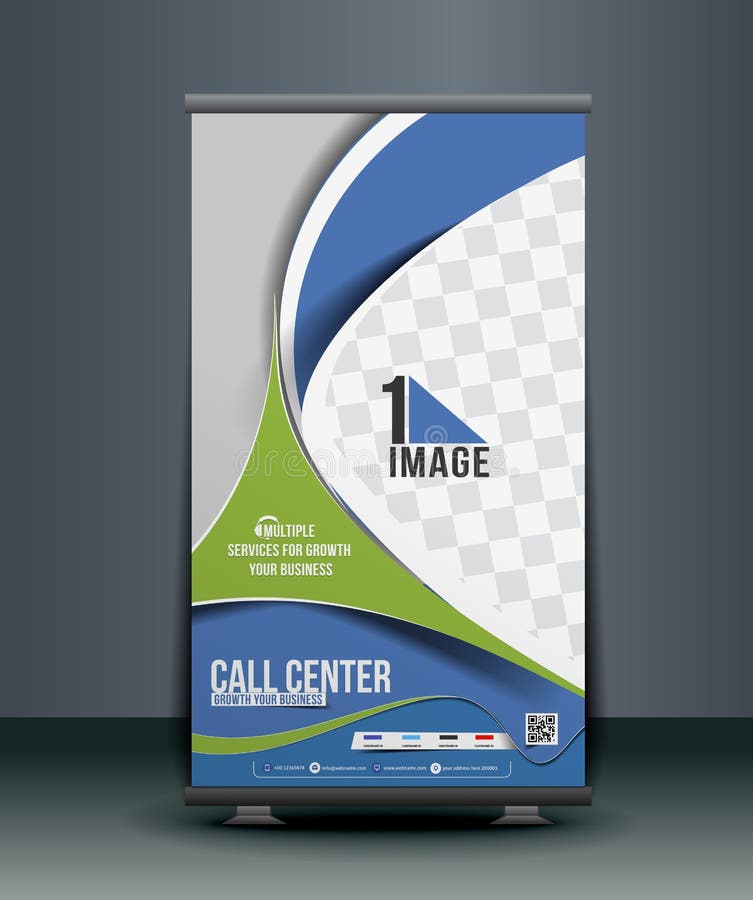 Call Center Roll Up Banner stock vector. Illustration of abstract ...