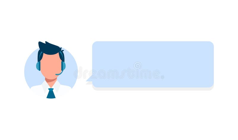 Customer Service and Call Center with Blank Text Message. Stock Vector ...