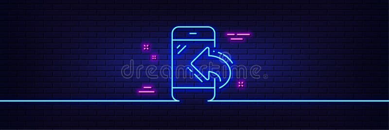 Call Center Service Line Icon Incoming Phone Call Sign Neon Light