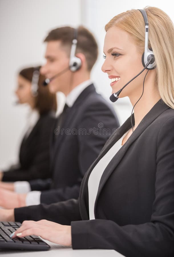 Call center stock photo. Image of corporate, people, girl - 55618148