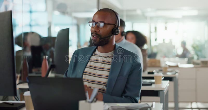 Call Center, Smile and Support with Agent Man in Customer Service ...