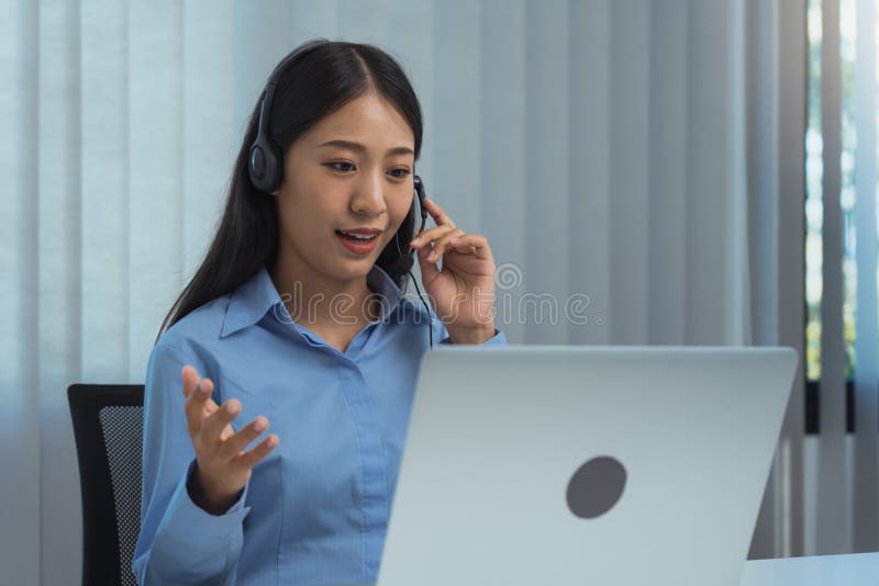 Call Center Staff are Explaining the Problem and Giving Advice To ...