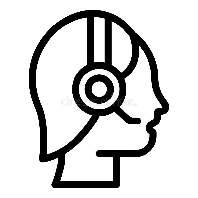 Call Center Support Icon, Outline Style Stock Vector - Illustration of ...