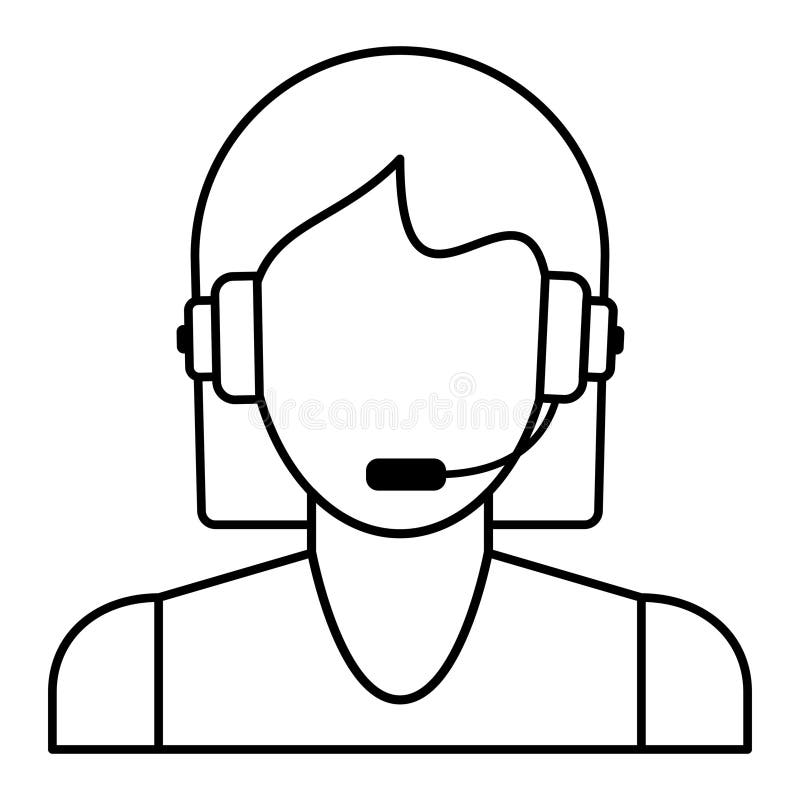 Call Center Support Operator Icon Stock Vector - Illustration of ...