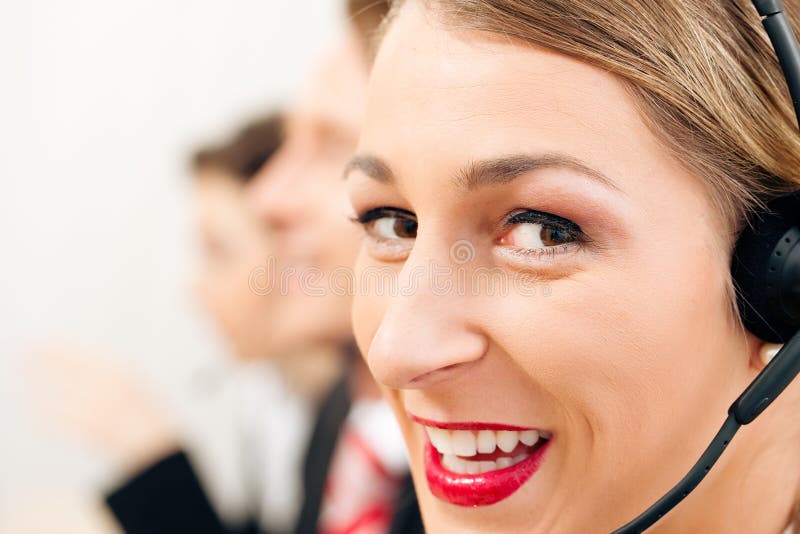 Call Center Team with Headsets Supporting Customer Stock Photo - Image ...