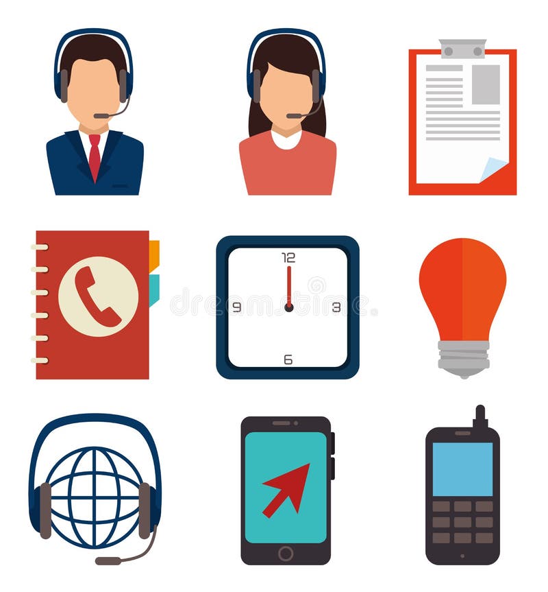 Call Center and Technical Support Stock Vector - Illustration of ...