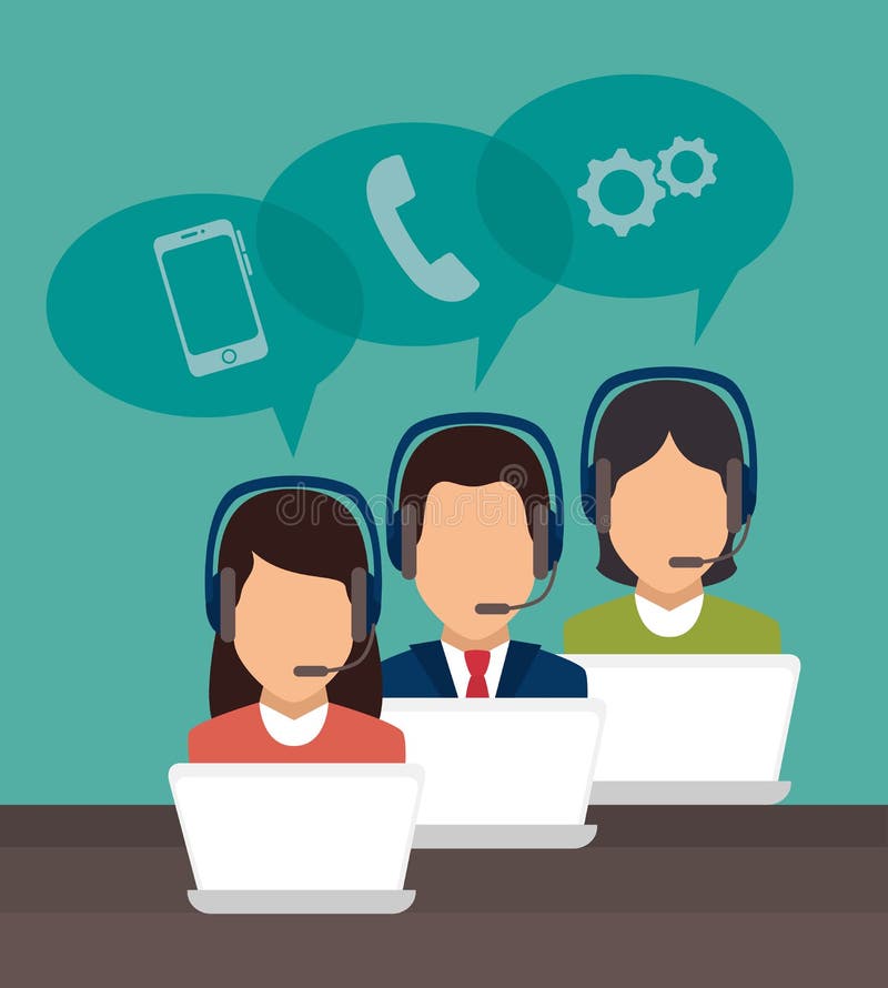 Call Center and Technical Support Stock Vector - Illustration of ...