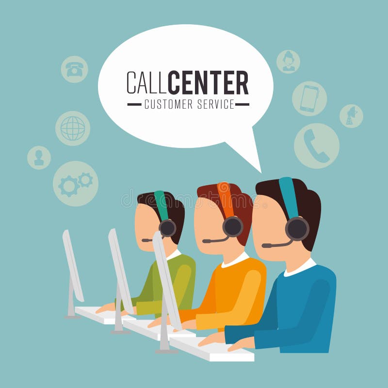 Call Center and Technical Support Stock Vector - Illustration of media ...