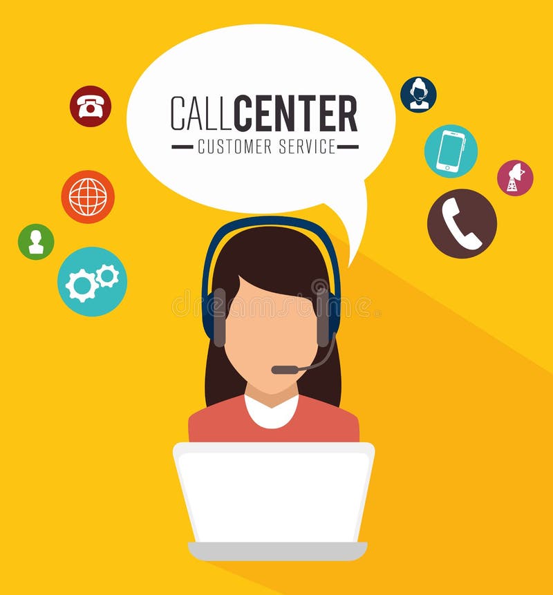 Call Center and Technical Support Stock Vector - Illustration of ...
