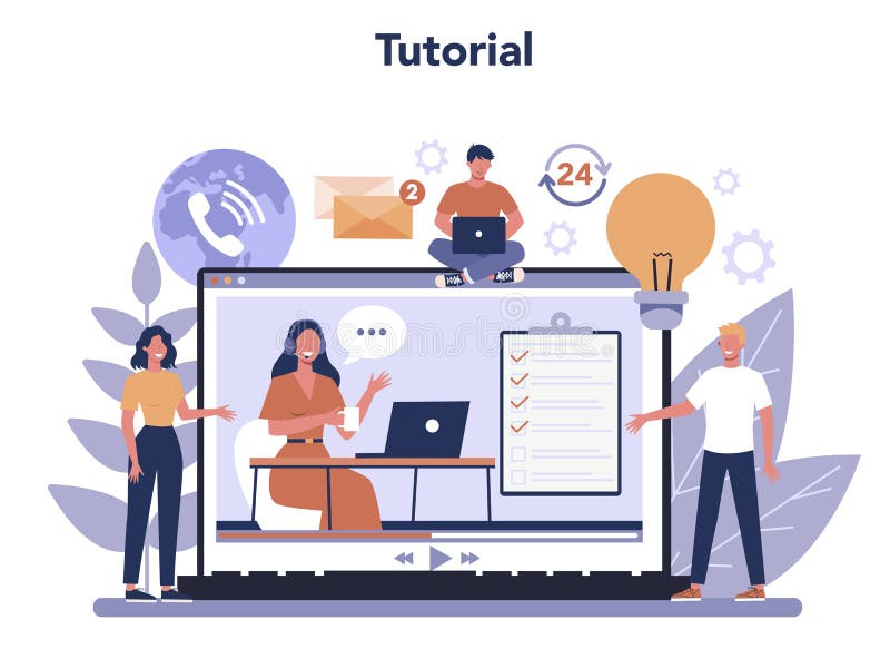 Call Center or Technical Support Online Service or Platform. Stock ...