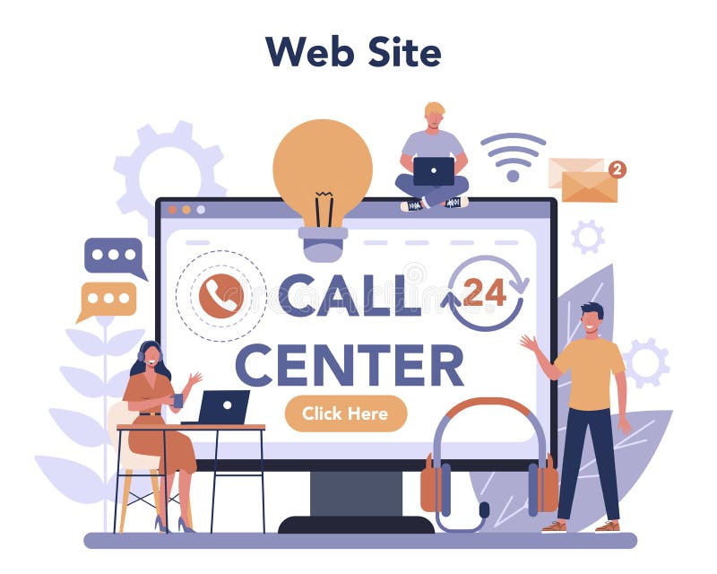 Call Center or Technical Support Online Service or Platform. Stock ...