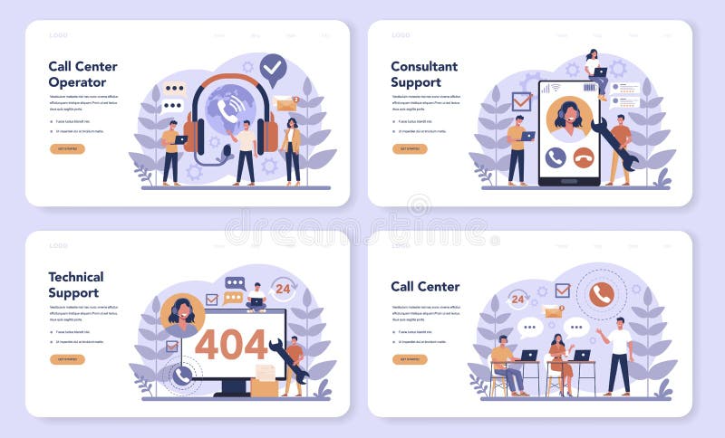 Call Center Banner Set Stock Illustrations – 1,322 Call Center Banner ...