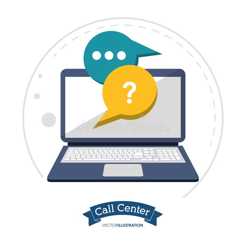 Call Center Technology Computer Communication Stock Illustration ...