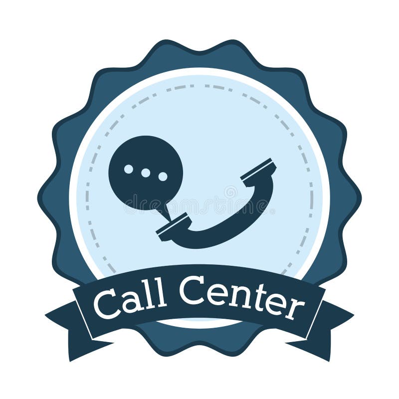 Call Center Telephone Helpline Communication Badge Stock Vector ...