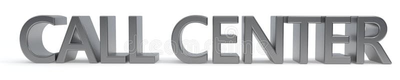 Call Center Text on a White Background, 3d Rendering Stock Illustration ...