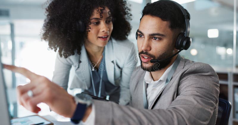 Call Center, Training and Learning in Office with Mentor, Technical ...