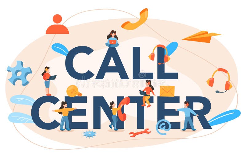 Call Center Typographic Header. Idea of Customer Service Stock Vector ...