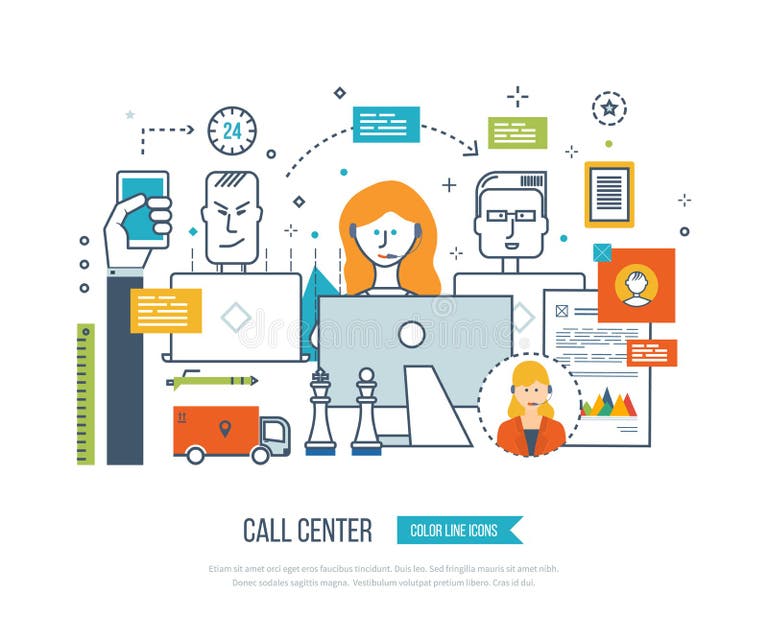 Line Call Center Team Stock Illustrations – 1,113 Line Call Center Team ...