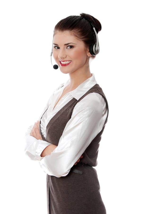 Call center woman stock image. Image of lady, friendly - 16312529