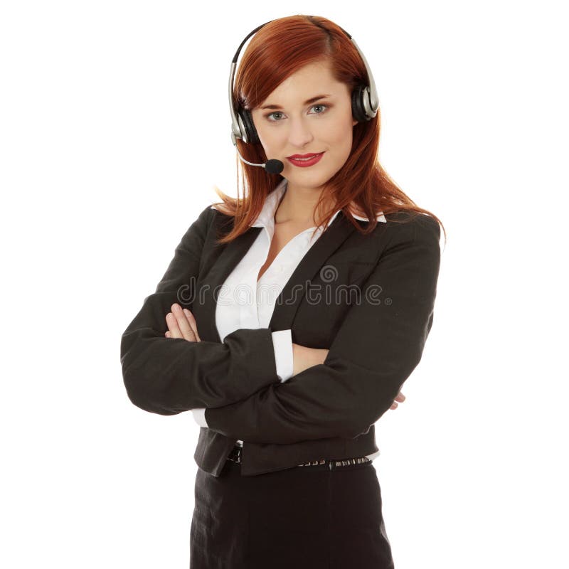 Young Beautiful Woman Call Center Stock Photo - Image of call, helpdesk ...